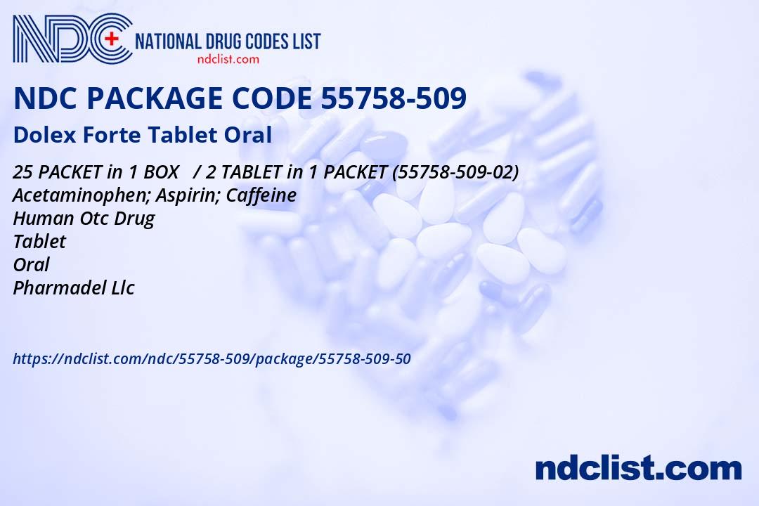 Dolex Forte Tablet NDC Package 55758-509-50