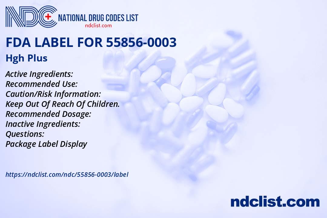 FDA Label for Hgh Plus - Indications, Usage & Precautions