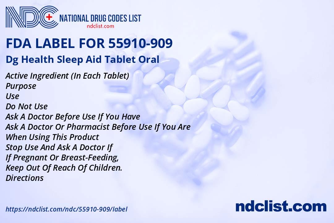 FDA Label for Dg Health Sleep Aid Tablet Oral - Indications, Usage ...