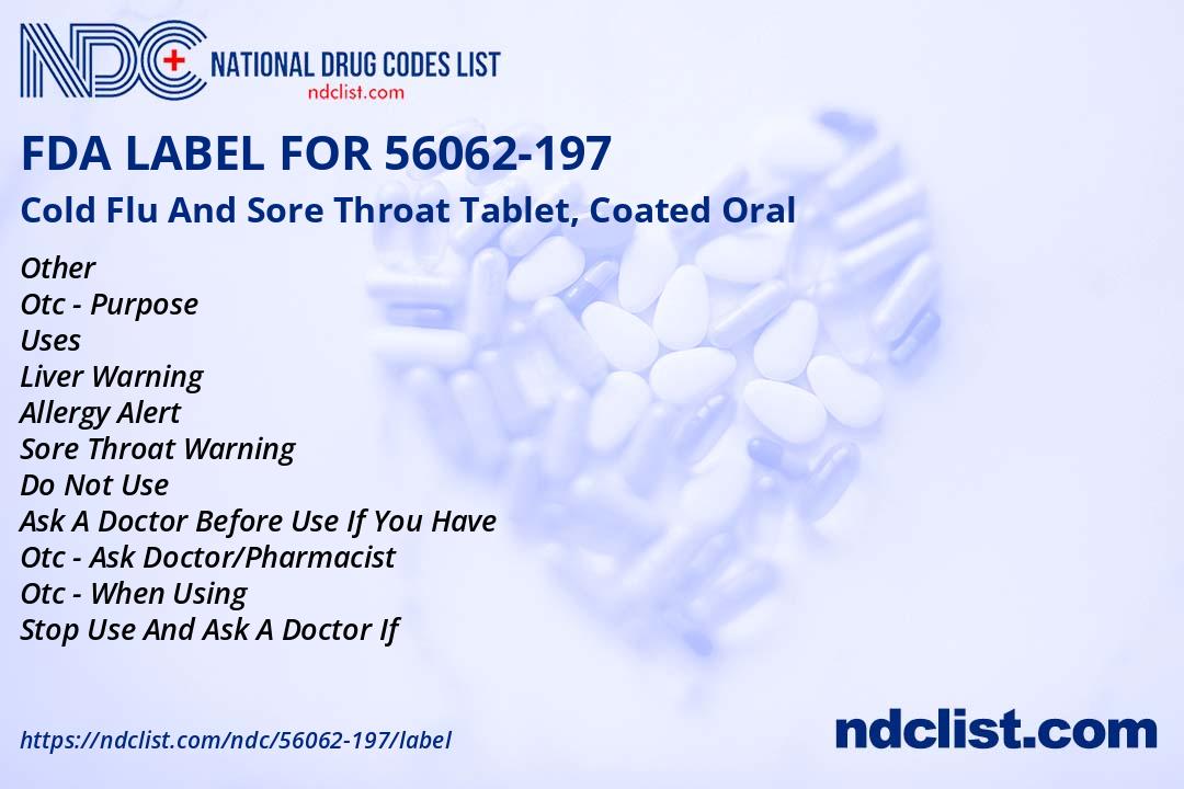 FDA Label for Cold Flu And Sore Throat Tablet, Coated Oral ...