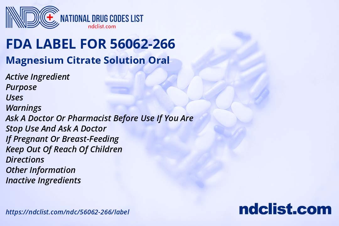 Magnesium Citrate Solution- FDA Label NDC56062-266