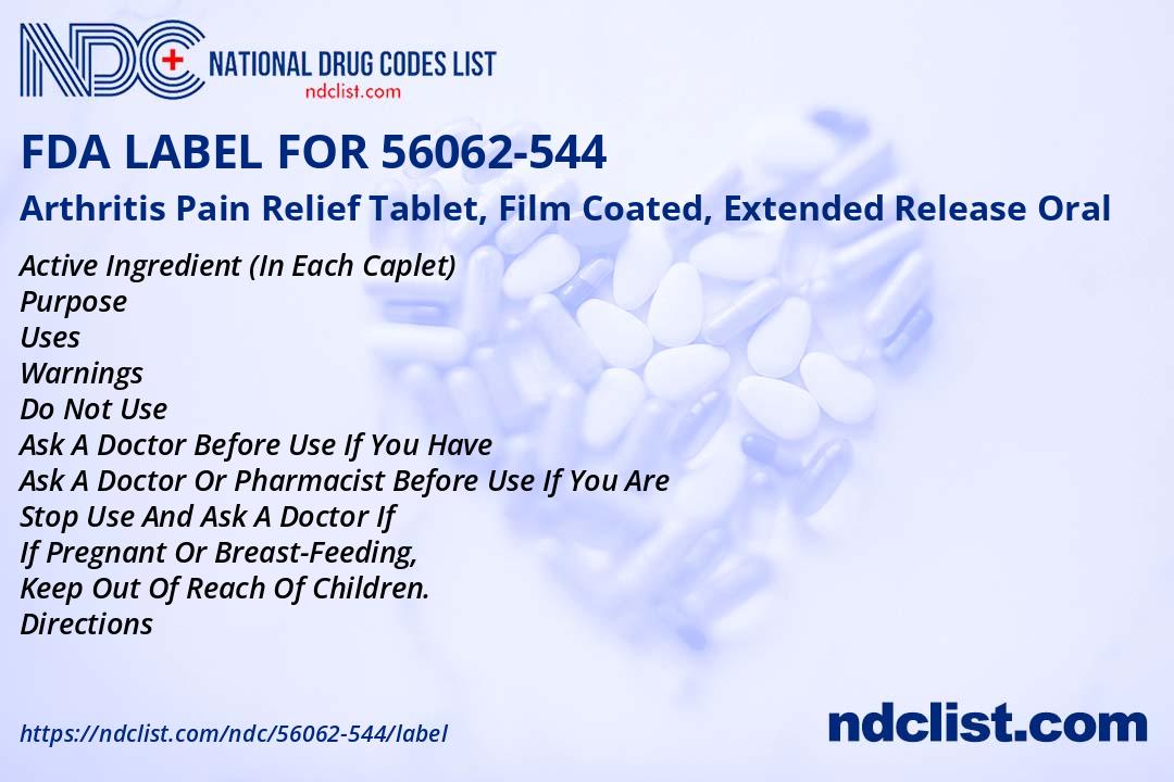 FDA Label for Arthritis Pain Relief Tablet, Film Coated, Extended ...