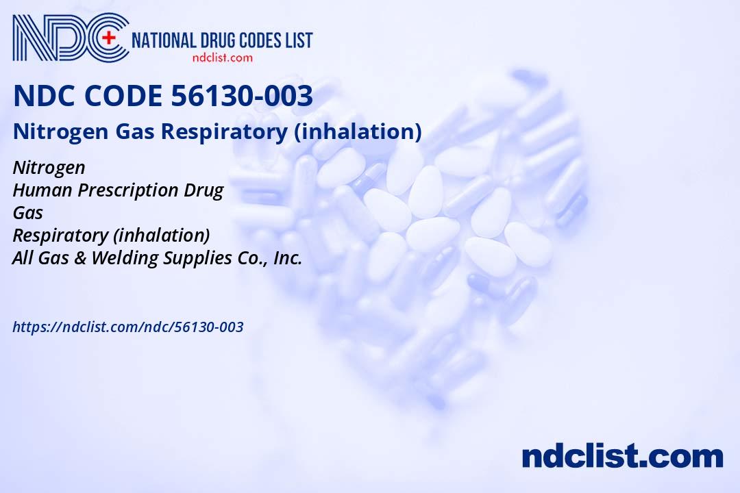 NDC 56130-003 Nitrogen Gas Respiratory (inhalation)