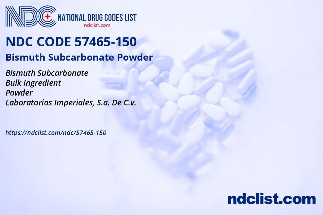 NDC 57465-150 Bismuth Subcarbonate Powder