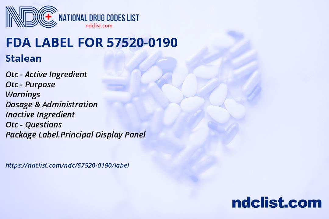 Stalean FDA Label - NDC 57520-0190