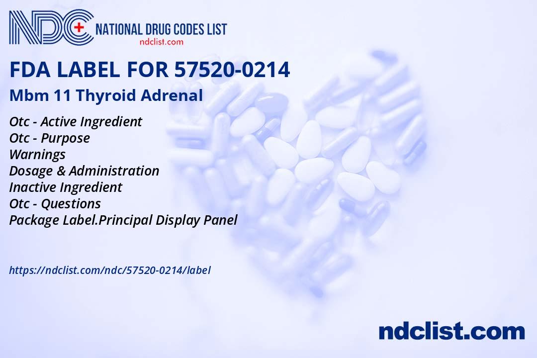 FDA Label for Mbm 11 Thyroid Adrenal - Indications, Usage & Precautions