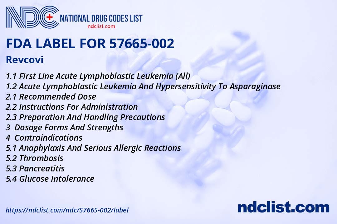 FDA Label for Revcovi - Indications, Usage & Precautions