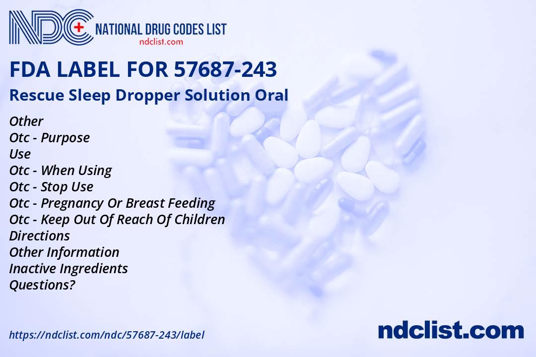 Rescue Sleep Solution FDA Label - NDC 57687-243