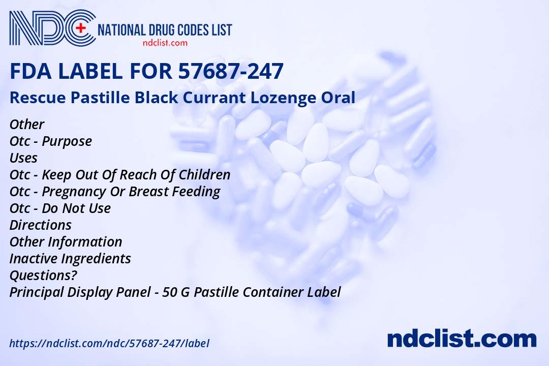 FDA Label for Rescue Pastille Black Currant Lozenge Oral - Indications ...