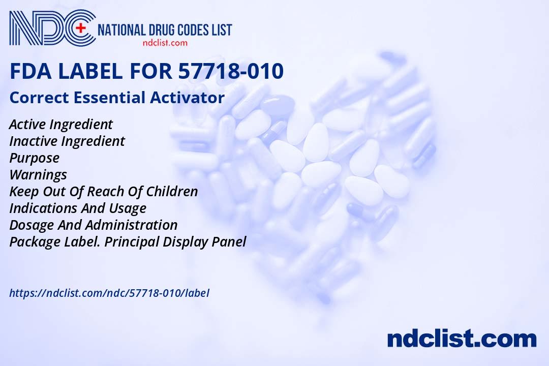 FDA Label for Correct Essential Activator - Indications, Usage ...