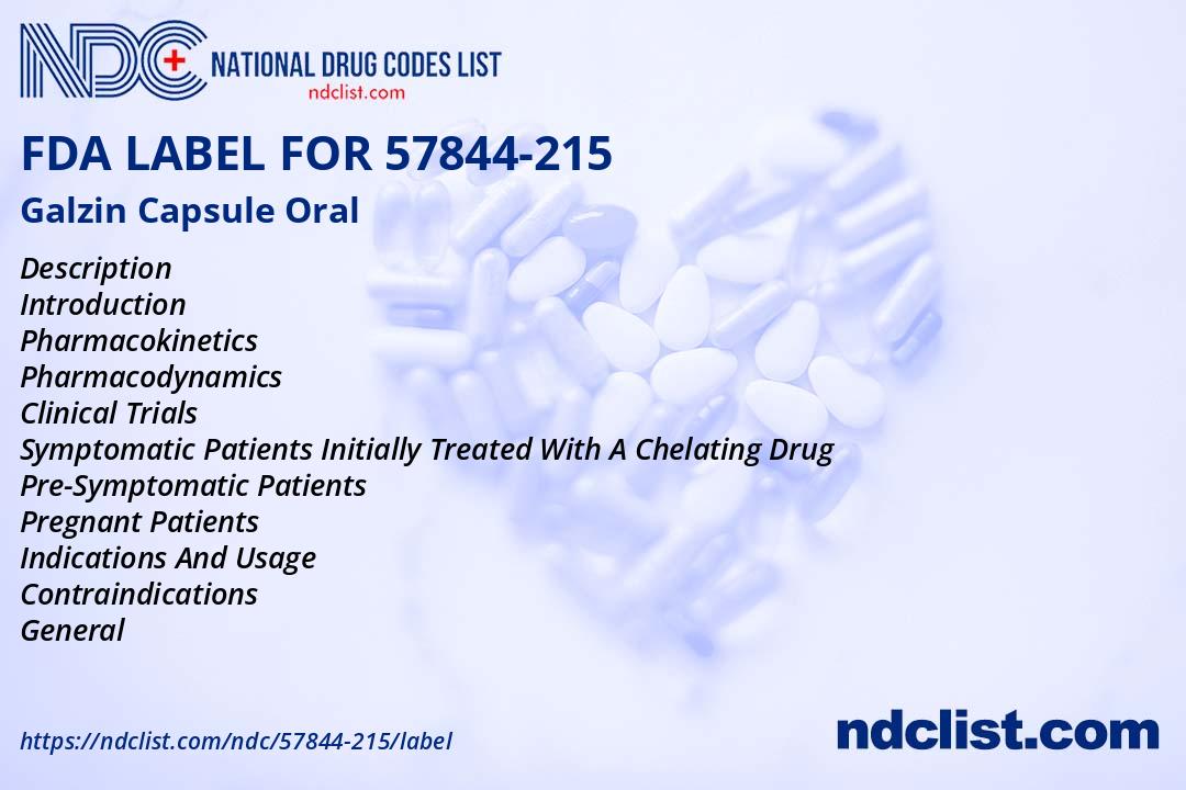 FDA Label for Galzin Capsule Oral - Indications, Usage & Precautions
