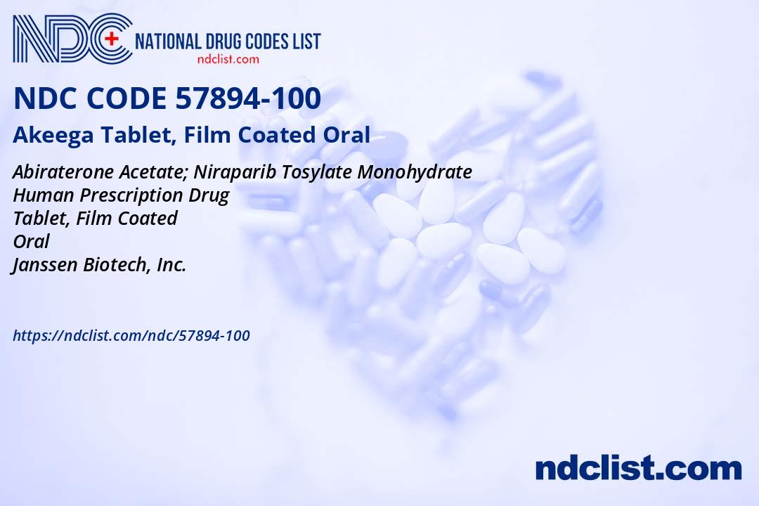 NDC 57894-100 Akeega Tablet, Film Coated Oral