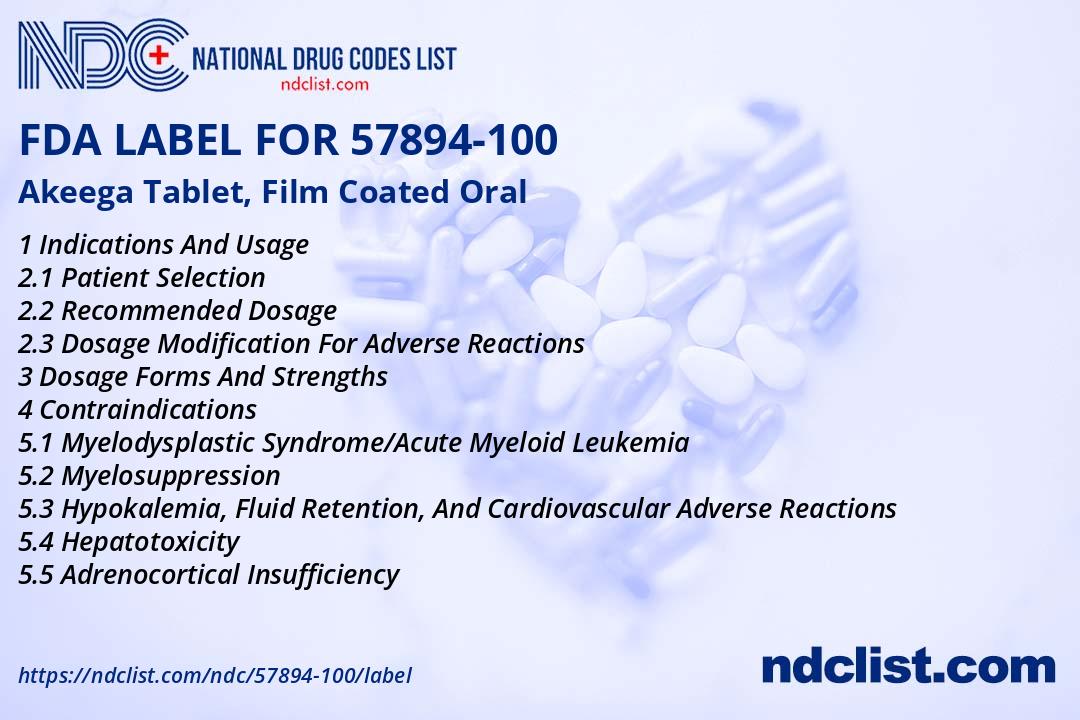FDA Label for Akeega Tablet, Film Coated Oral - Indications, Usage ...