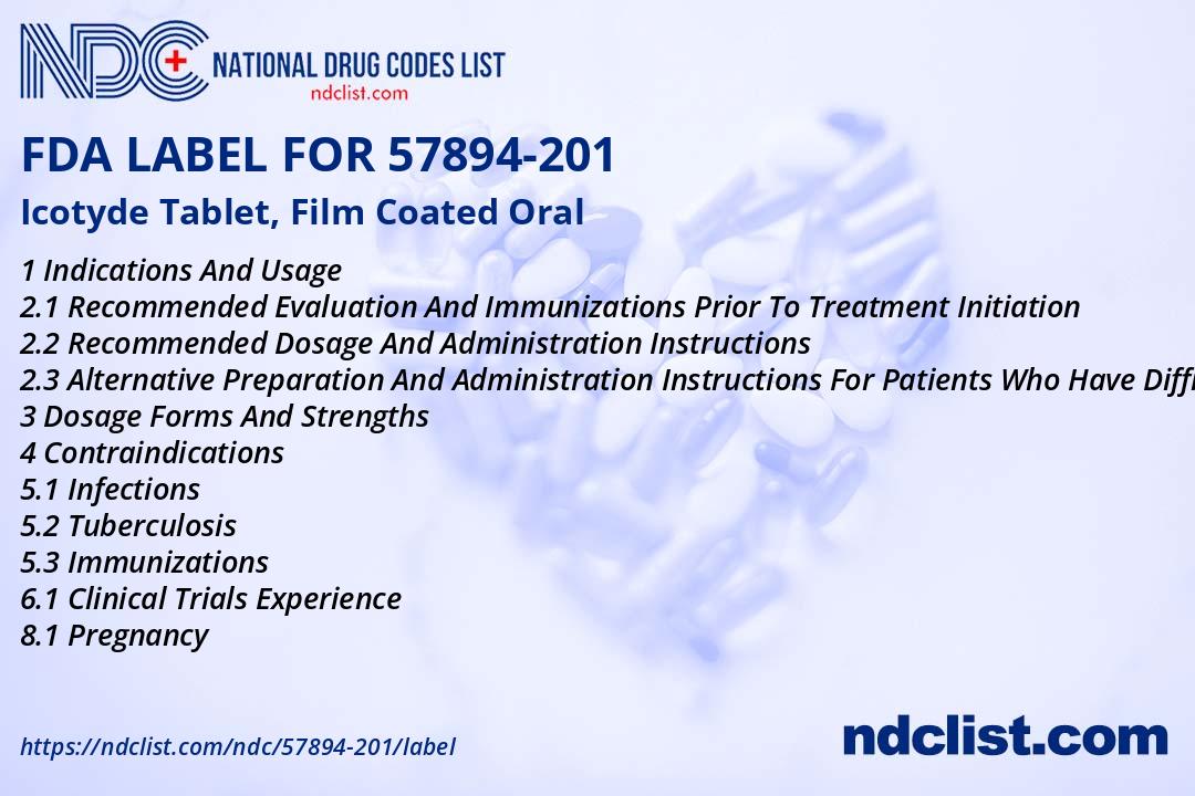 Icotyde Tablet, Film Coated FDA Label - NDC 57894-201