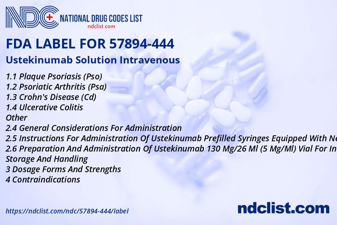 FDA Label for Ustekinumab Solution Intravenous - Indications, Usage ...