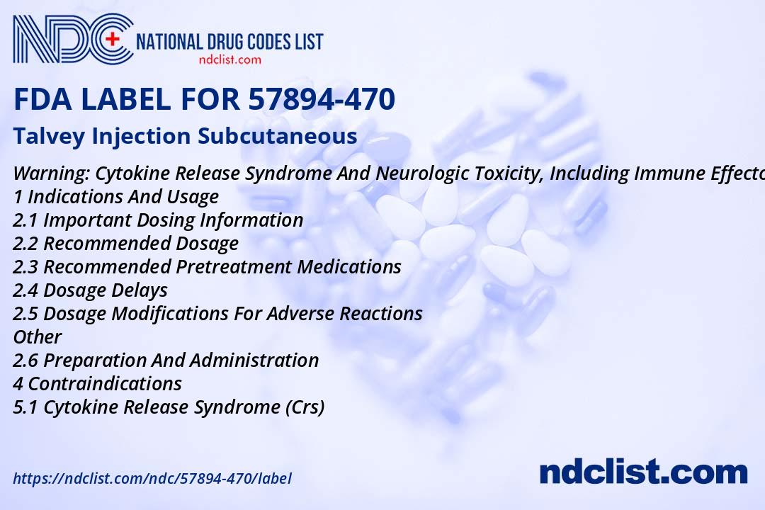 FDA Label for Talvey Injection Subcutaneous - Indications, Usage ...