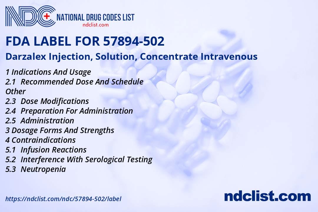 Darzalex- FDA Label NDC57894-502