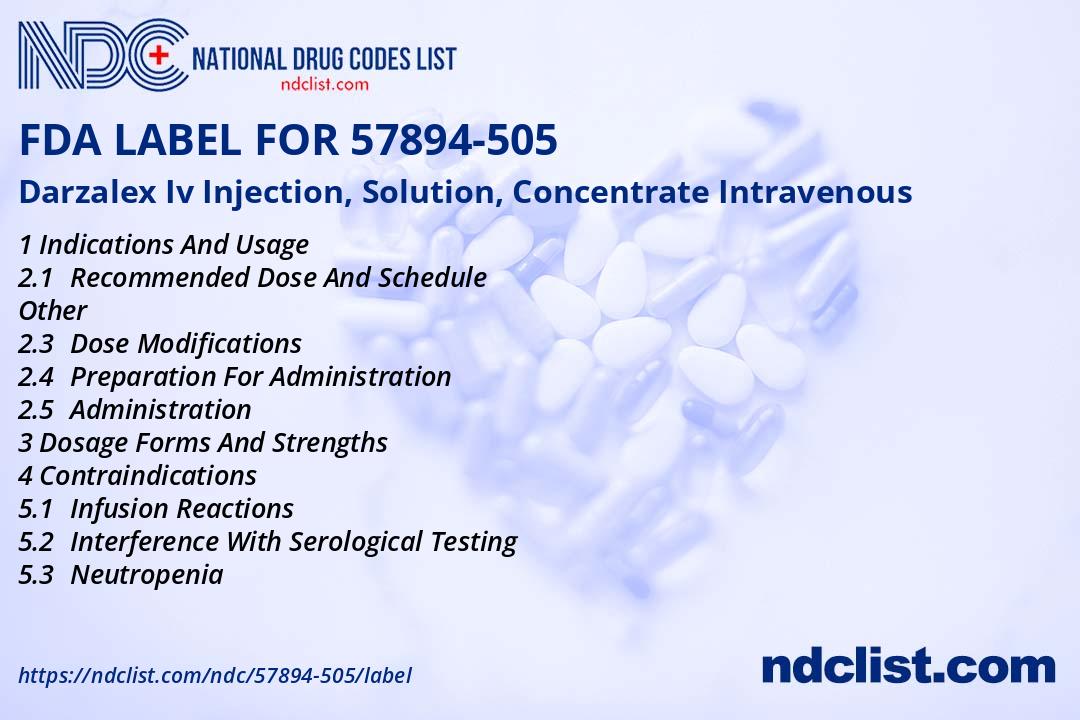 Darzalex Iv- FDA Label NDC57894-505