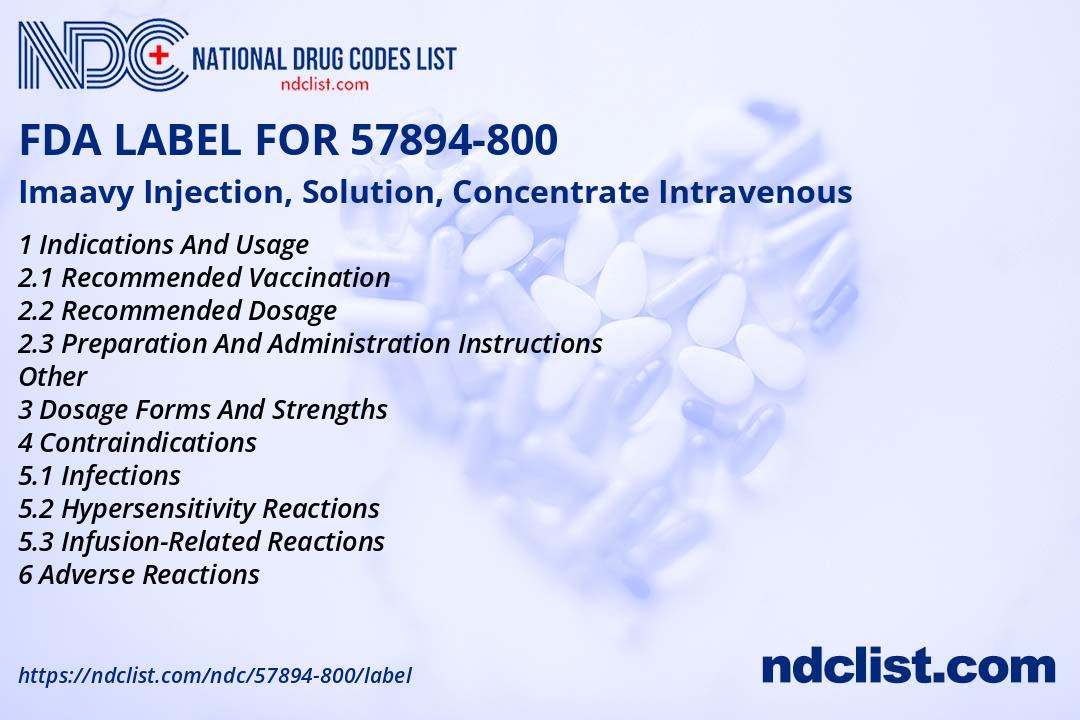 FDA Label for Imaavy Injection, Solution, Concentrate Intravenous ...