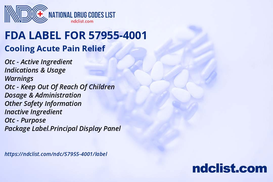 FDA Label for Cooling Acute Pain Relief - Indications, Usage & Precautions
