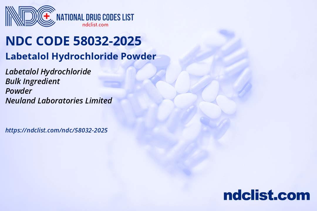 NDC 58032-2025 Labetalol Hydrochloride Powder