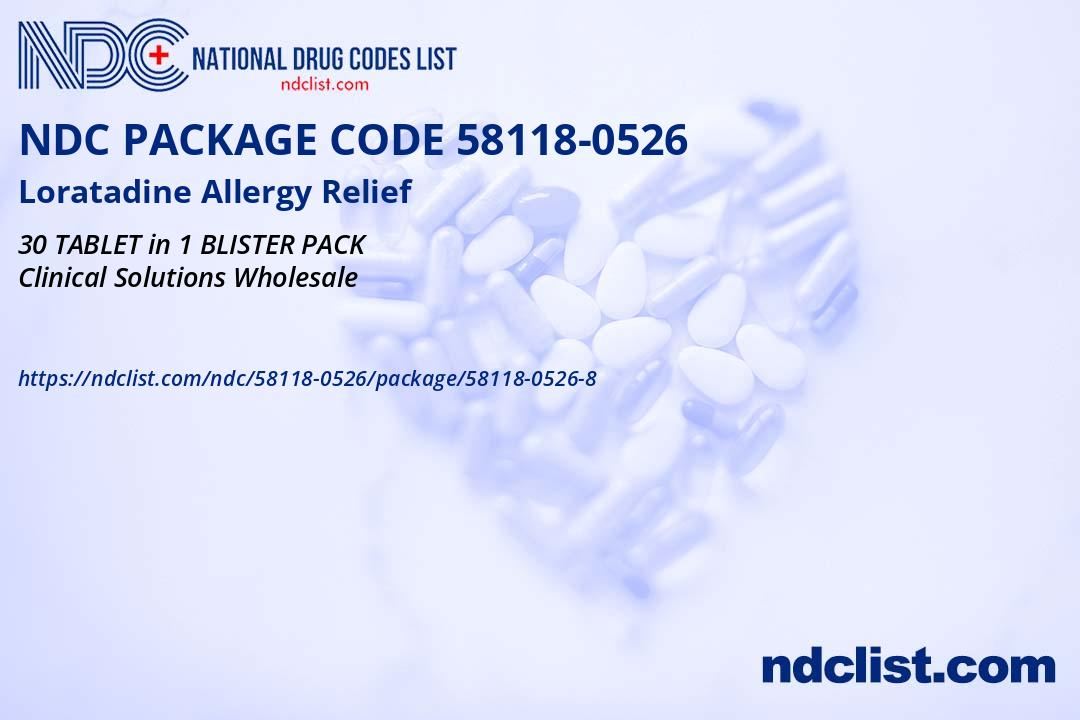 Loratadine Allergy Relief NDC Package 58118-0526-8