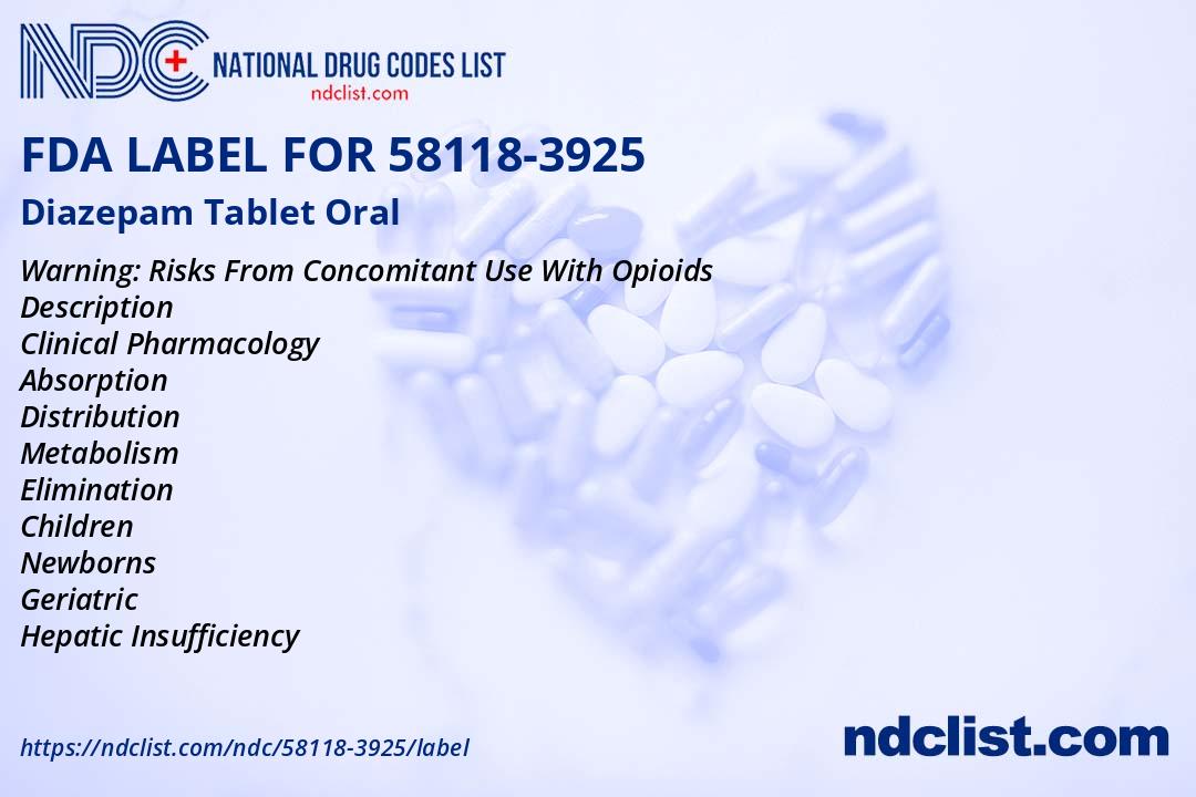 FDA Label for Diazepam Tablet Oral - Indications, Usage & Precautions