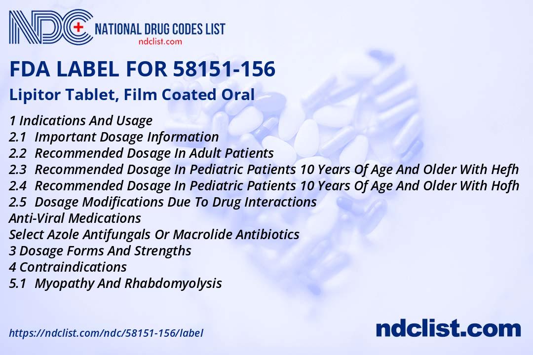 FDA Label for Lipitor Tablet, Film Coated Oral - Indications, Usage ...