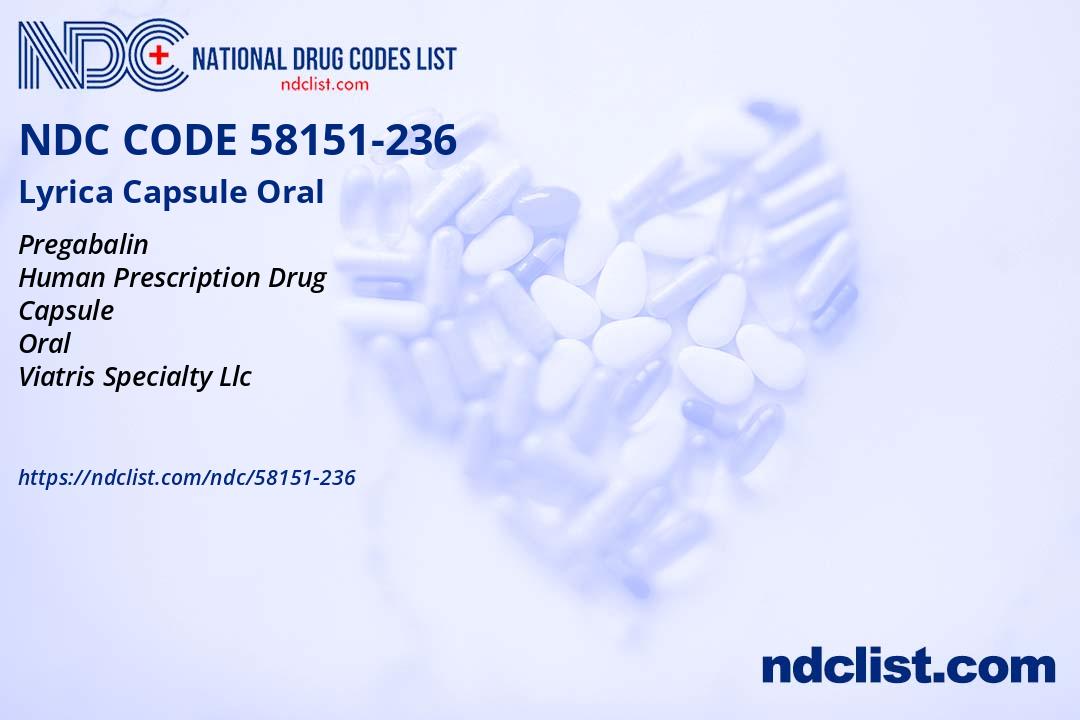 NDC 58151-236 Lyrica Capsule Oral