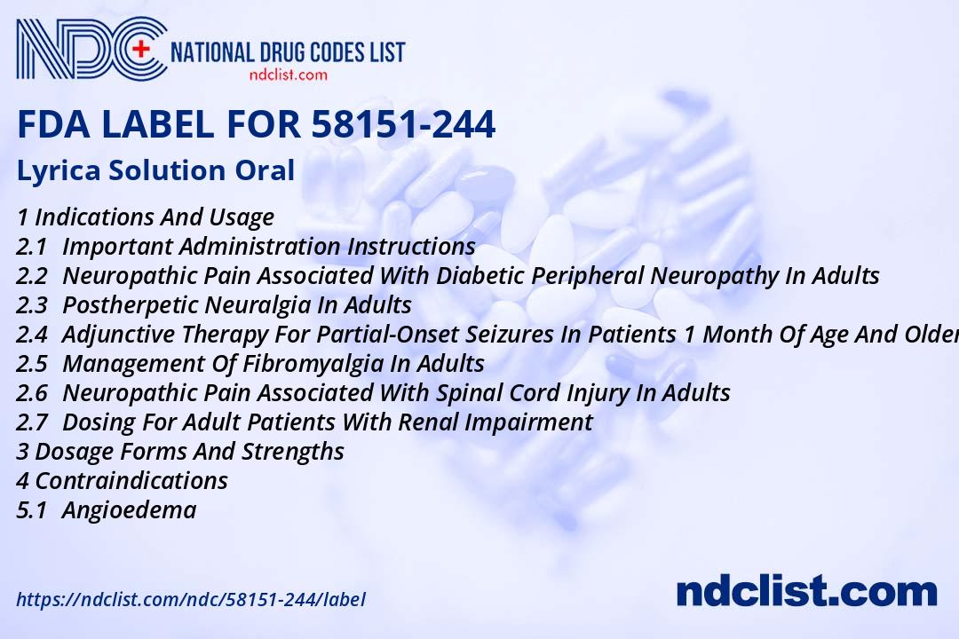 FDA Label for Lyrica Solution Oral - Indications, Usage & Precautions