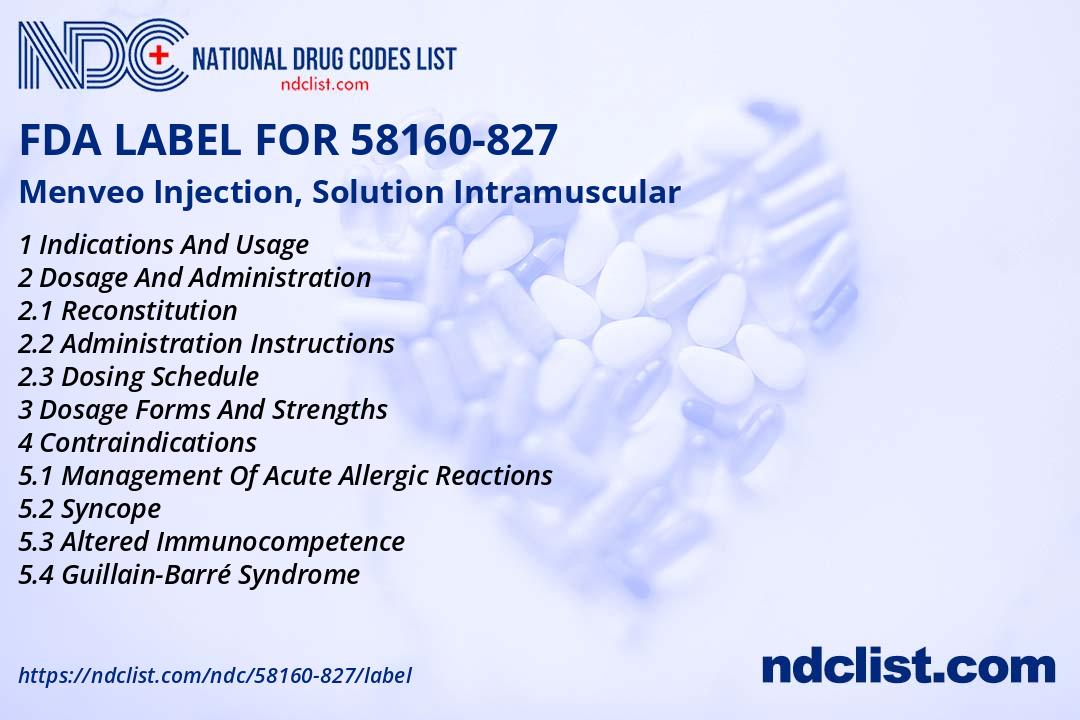 FDA Label for Menveo Injection, Solution Intramuscular - Indications ...
