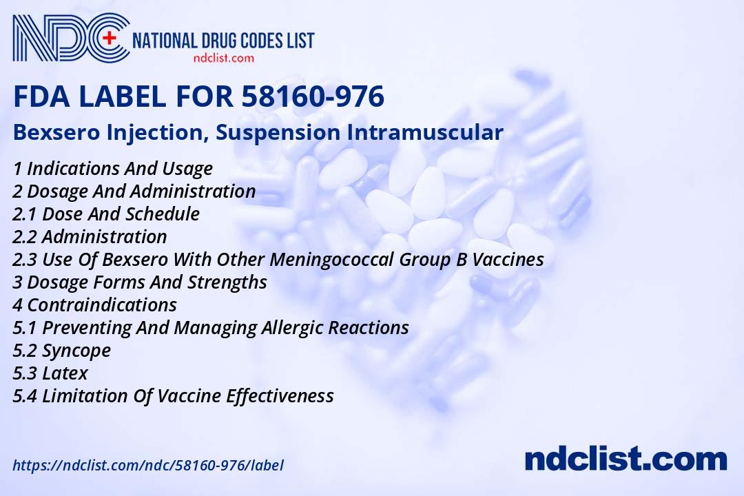 FDA Label for Bexsero Injection, Suspension Intramuscular - Indications ...