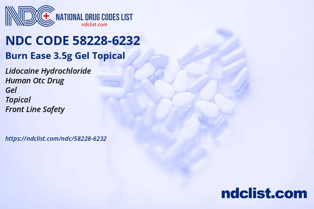 NDC 58228-6232 Burn Ease 3.5g Gel Topical