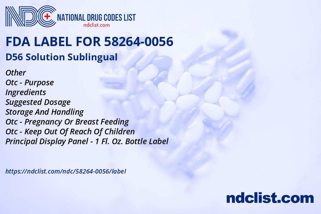 FDA Label for D56 Solution Sublingual - Indications, Usage & Precautions