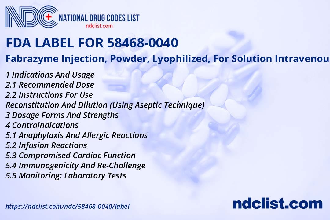 Fda Label For Fabrazyme Injection Powder Lyophilized For Solution Intravenous Indications
