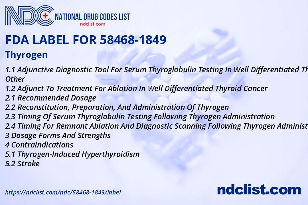 FDA Label for Thyrogen - Indications, Usage & Precautions