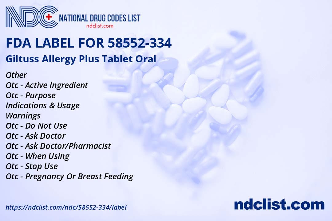 Giltuss Allergy Plus Tablet- FDA Label NDC58552-334