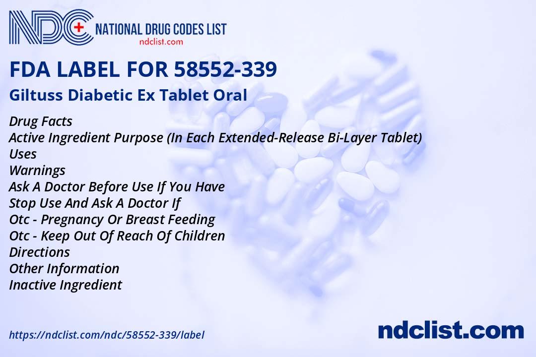 FDA Label for Giltuss Diabetic Ex Tablet Oral - Indications, Usage ...