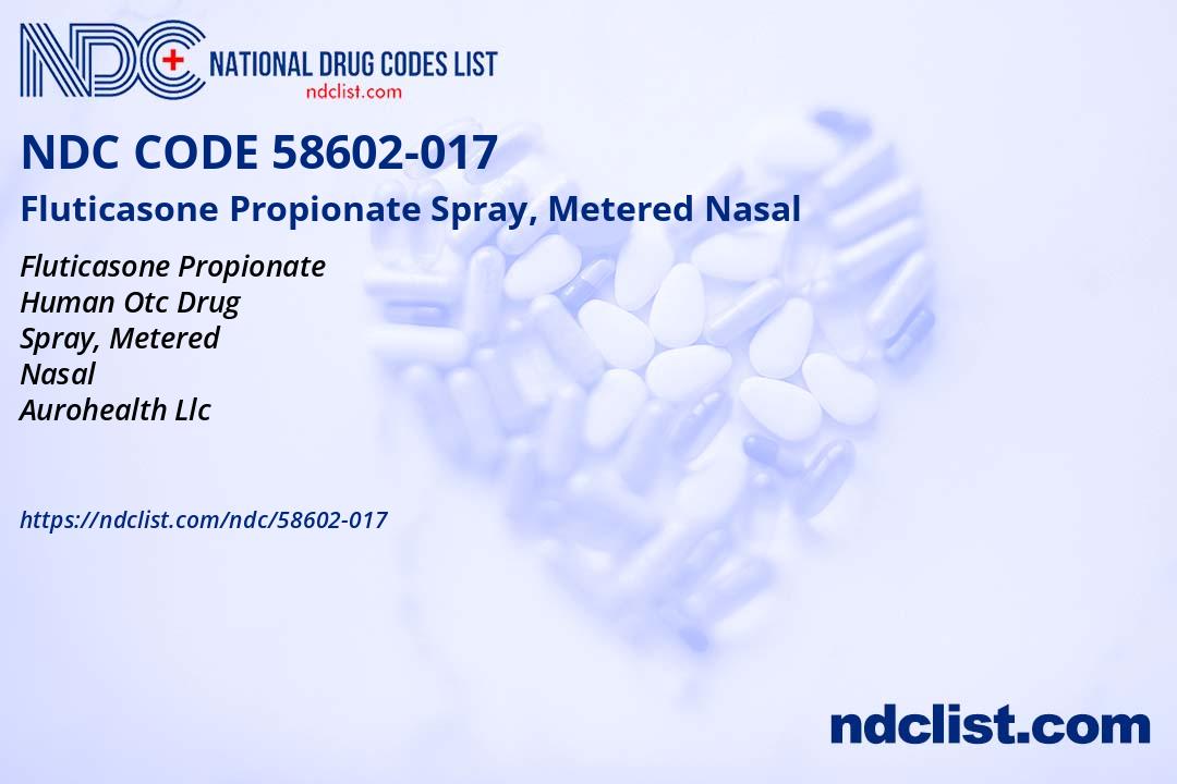 NDC 58602-017 Fluticasone Propionate Spray, Metered Nasal