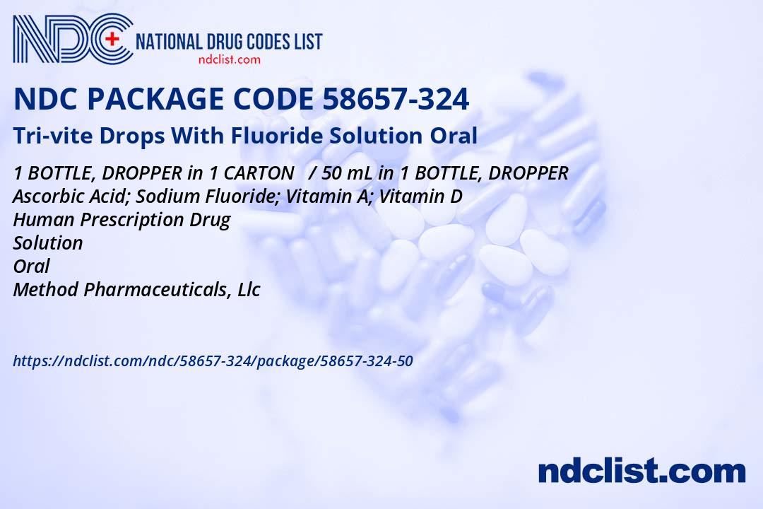 NDC Package 58657-324-50 Tri-vite Drops With Fluoride Solution Oral