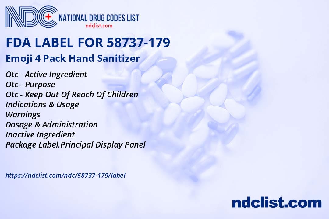 FDA Label for Emoji 4 Pack Hand Sanitizer - Indications, Usage ...