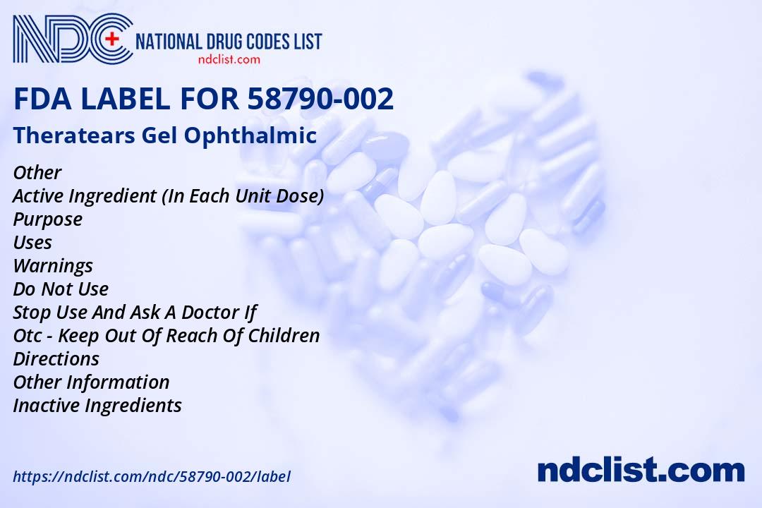 Theratears Gel FDA Label - NDC 58790-002