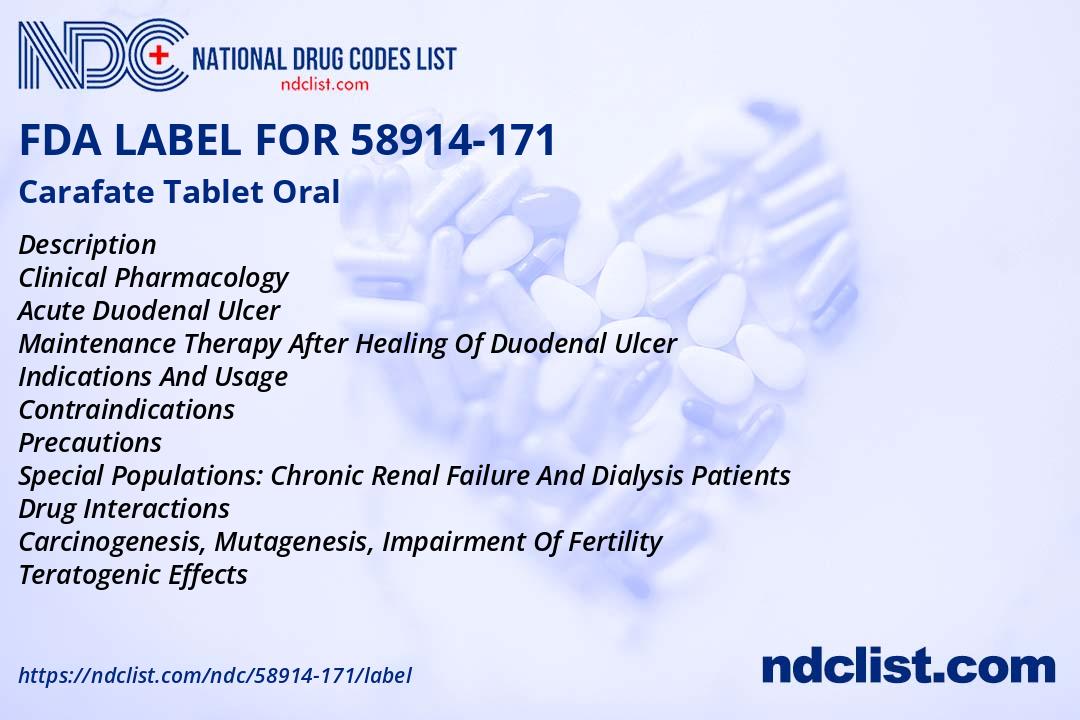 FDA Label for Carafate Tablet Oral - Indications, Usage & Precautions
