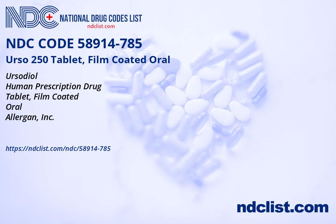 NDC 58914-785 Urso 250 Tablet, Film Coated Oral