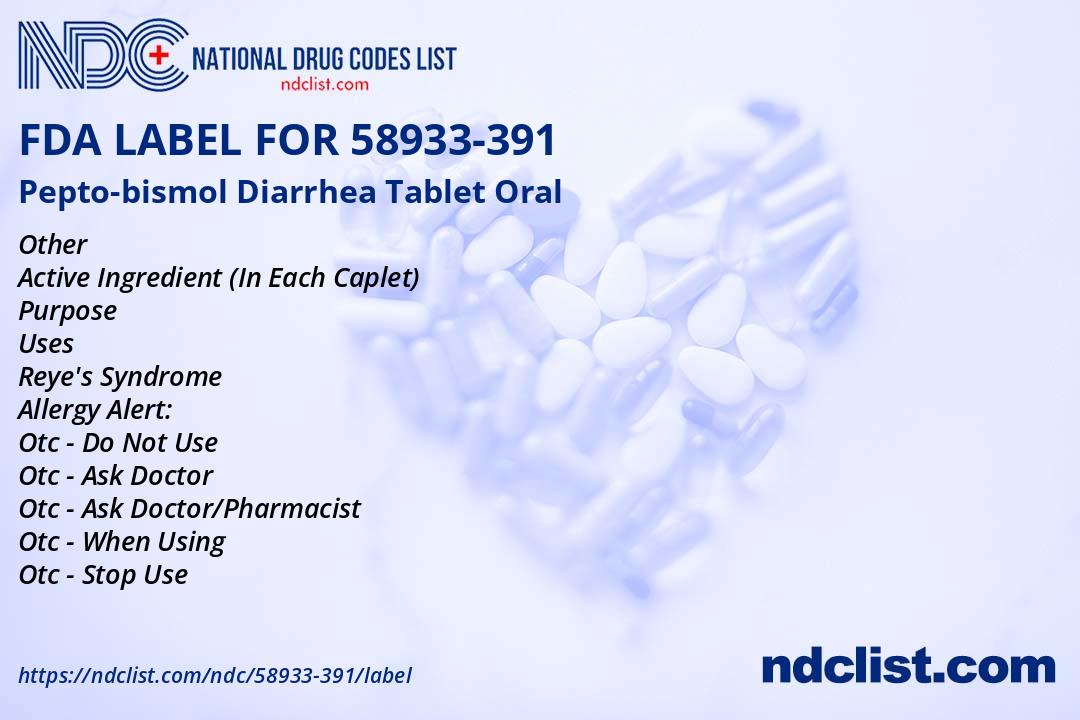 FDA Label for Pepto-bismol Diarrhea Tablet Oral - Indications, Usage ...