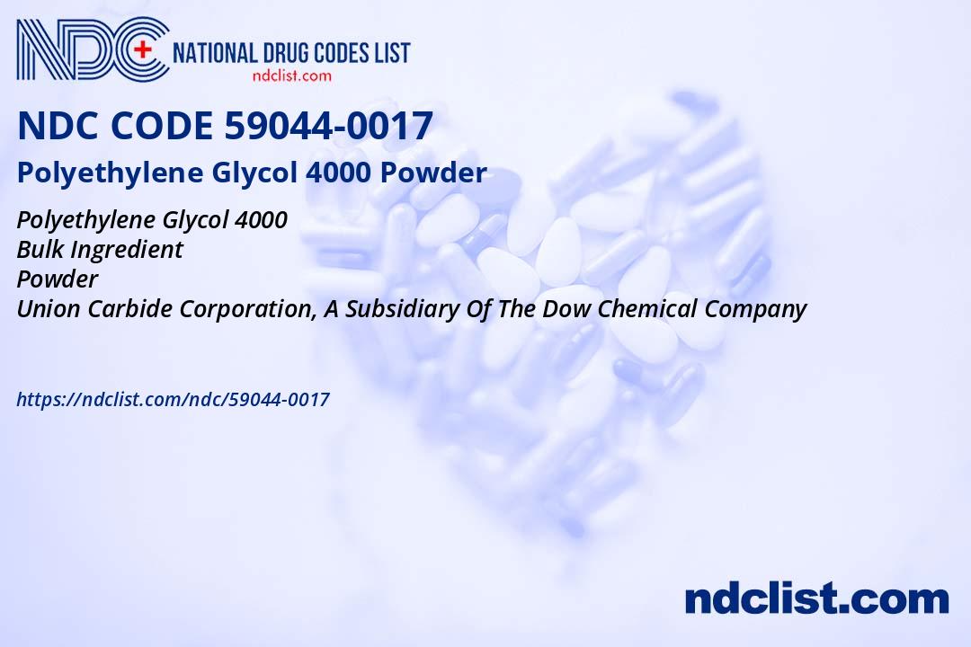 NDC 59044-0017 Polyethylene Glycol 4000 Powder