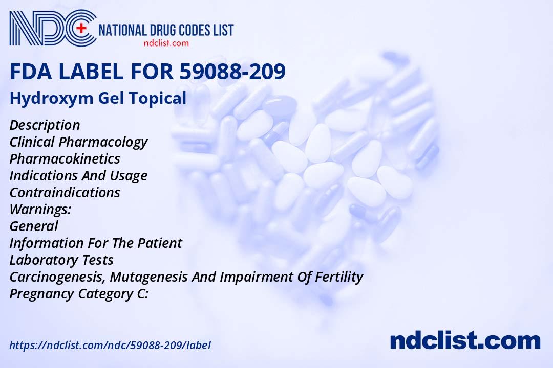 FDA Label for Hydroxym Gel Topical - Indications, Usage & Precautions
