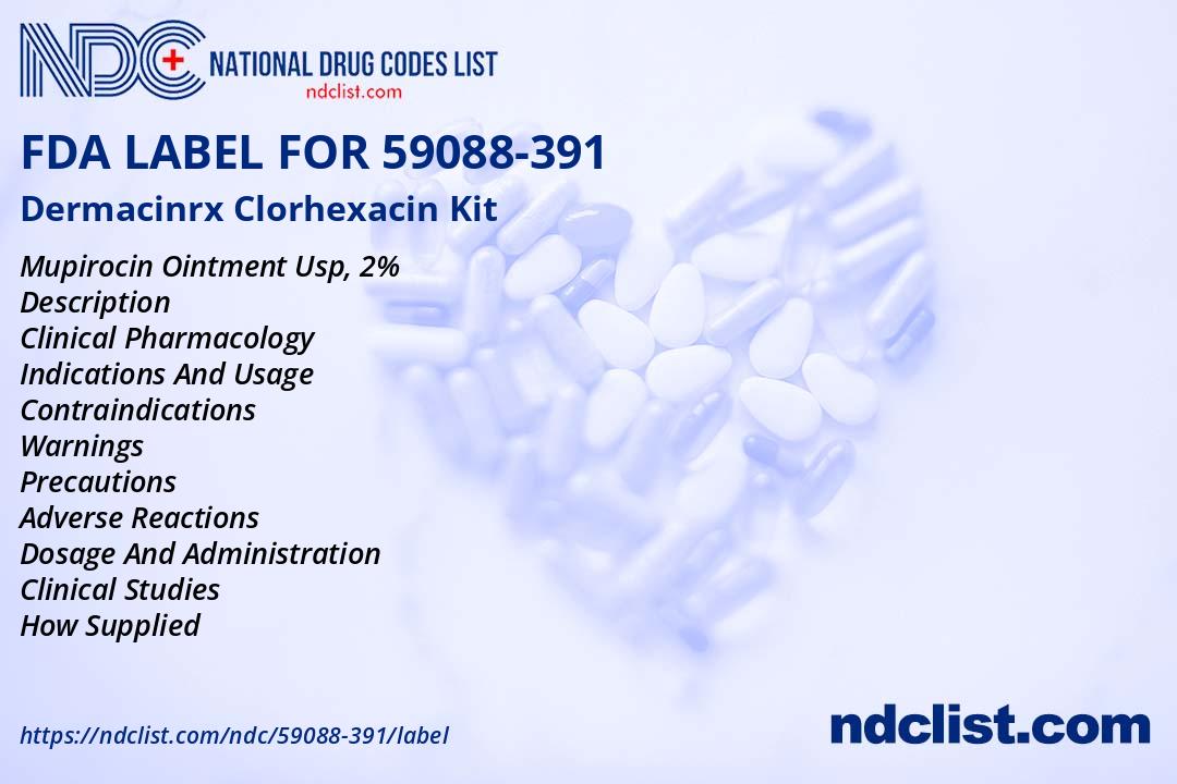 FDA Label for Dermacinrx Clorhexacin Kit - Indications, Usage & Precautions