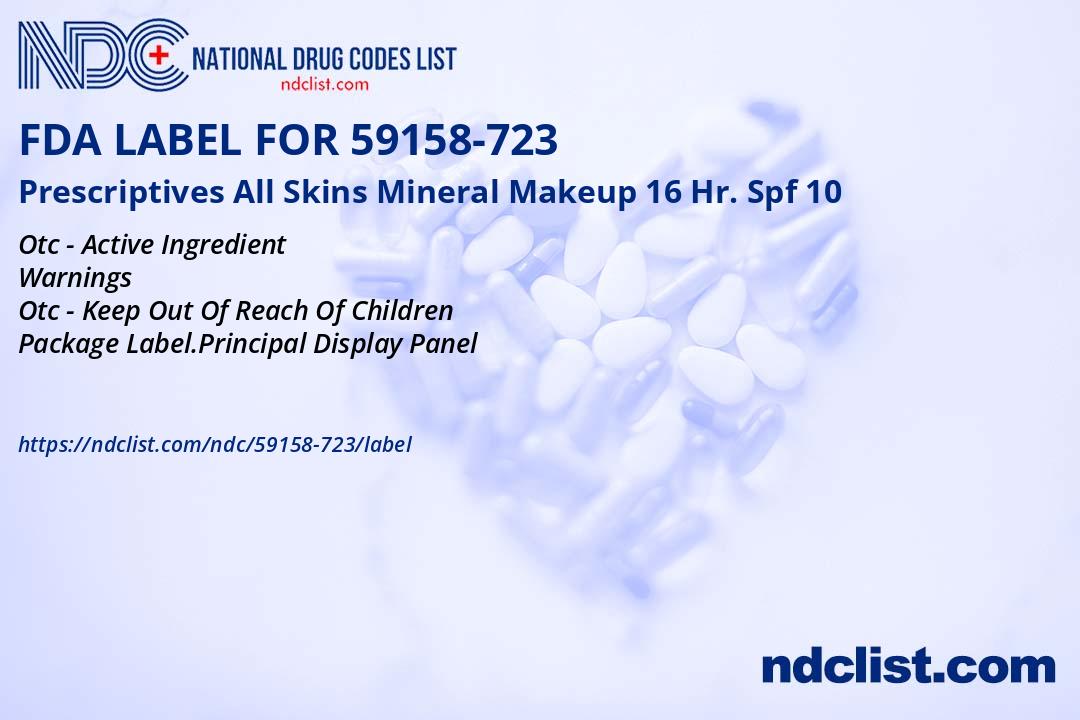 FDA Label for Prescriptives All Skins Mineral Makeup 16 Hr. Spf 10 ...