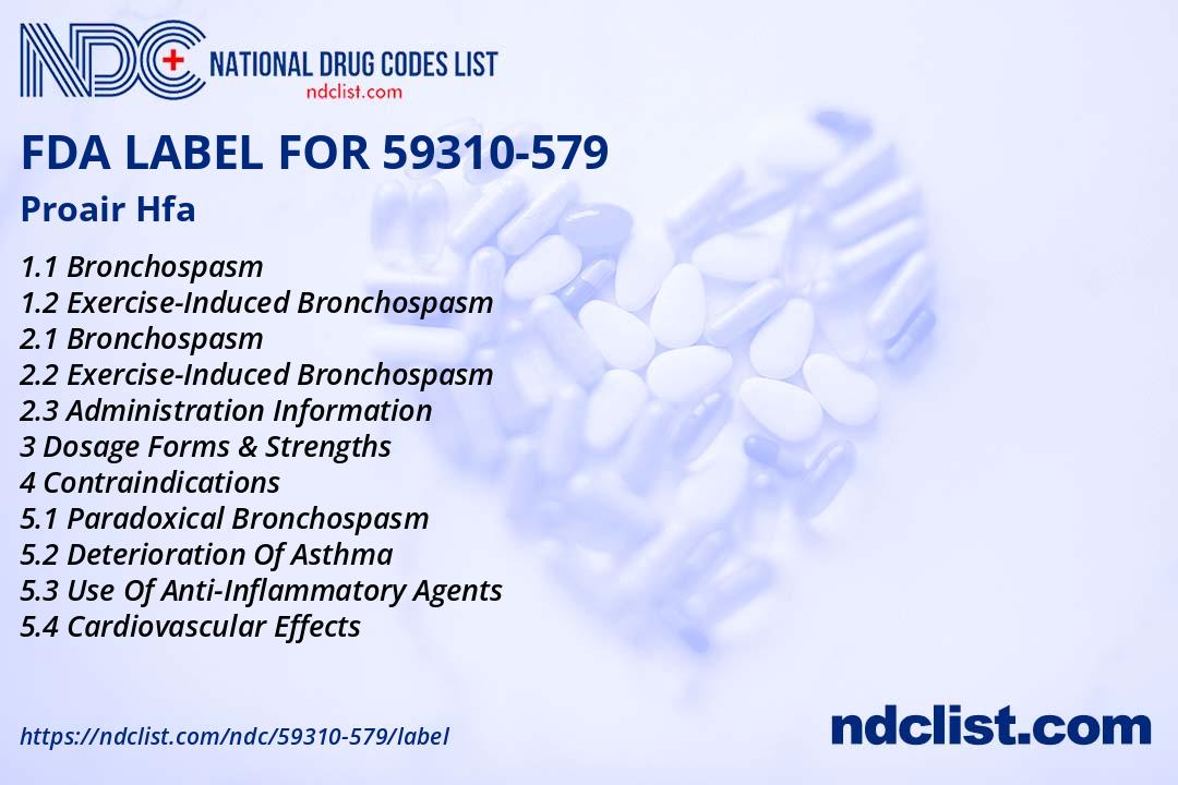 FDA Label for Proair Hfa - Indications, Usage & Precautions
